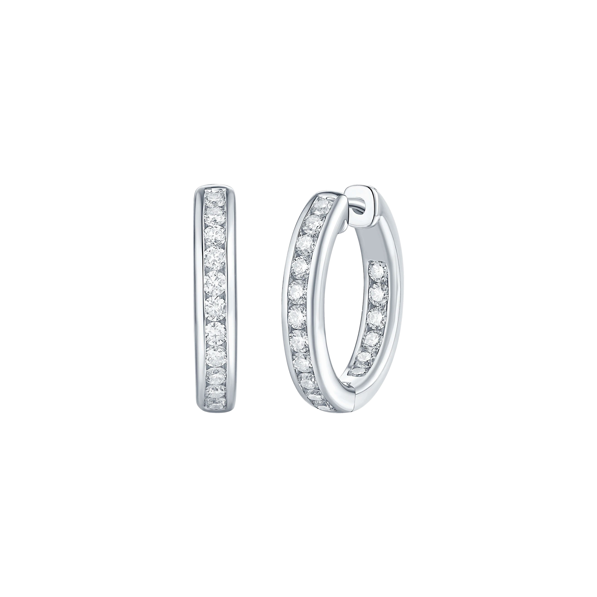 Lab Grown Diamond Channel Inside-Out Hoops